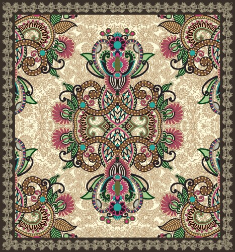 Oriental floral ornamental seamless carpet Vector Image