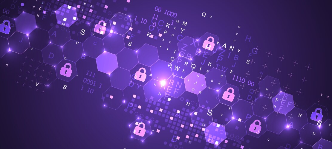 Secure digital background virtual confidential Vector Image