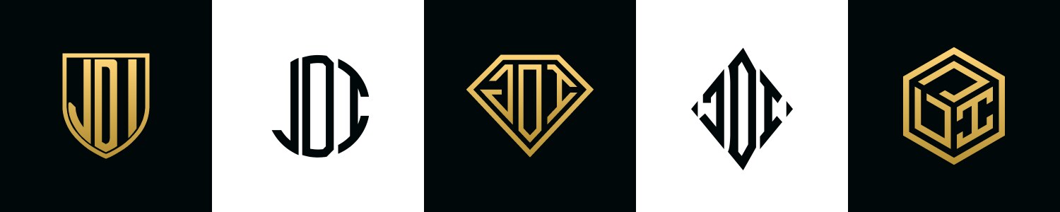 Initial letters jcd logo designs bundle Royalty Free Vector