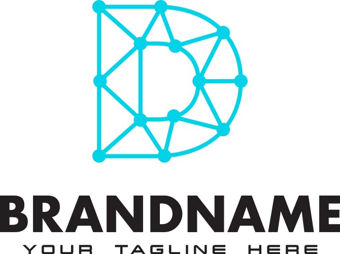 Letter n dot network connection logo design Vector Image