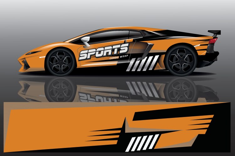 Tiger business minivan painted from all sides Vector Image