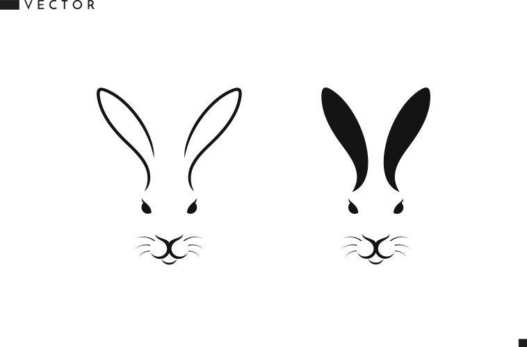 Cute Rabbit Silhouette Royalty Free Vector Image