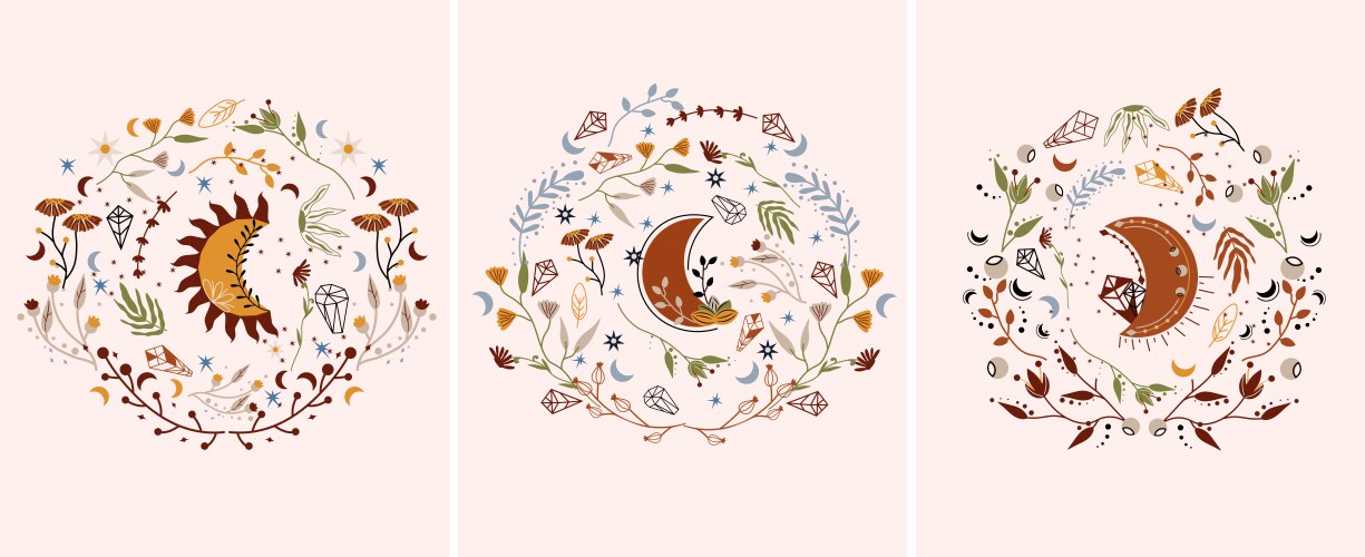 Celestial boho hourglass Royalty Free Vector Image