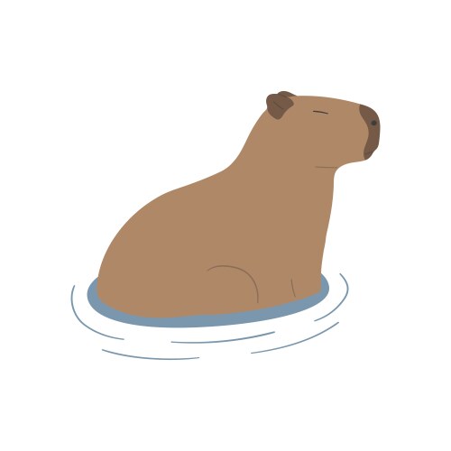 Capybara single 24 Royalty Free Vector Image - VectorStock