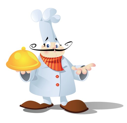 Chef steak cartoon Royalty Free Vector Image - VectorStock