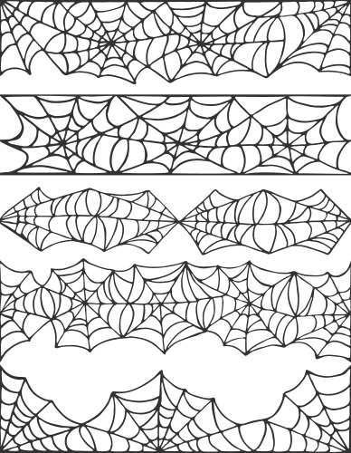 Halloween spiderweb black cobweb and spider Vector Image
