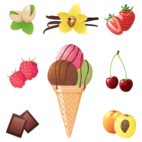Stylized ice cream icons Royalty Free Vector Image