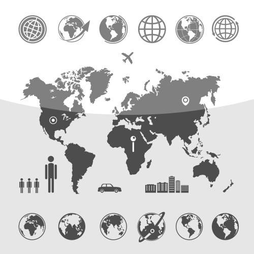 World Map Black Vector Images (over 160,000)