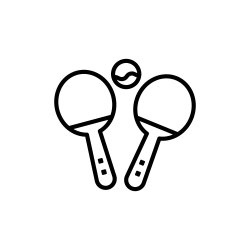 Ping pong icon set table tennis racket symbol Vector Image