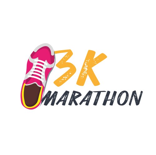 5k run logo design stock symbol Royalty Free Vector Image