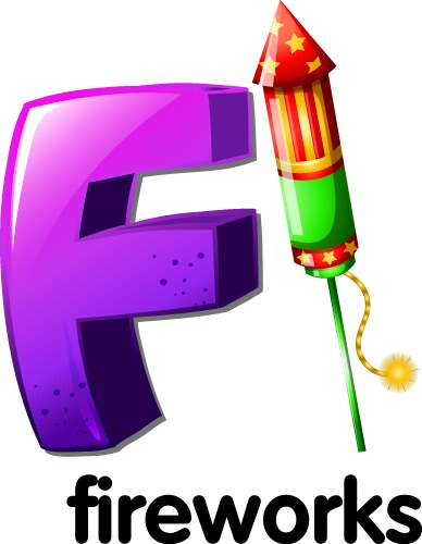 Things that start with the letter f Royalty Free Vector