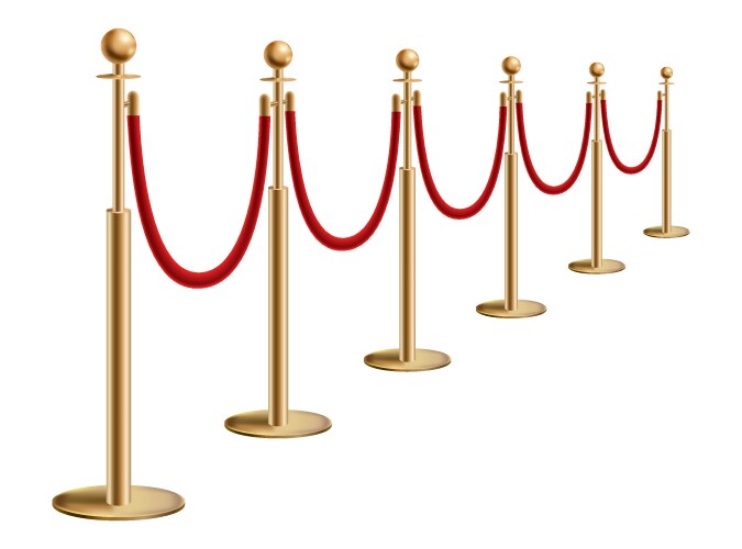 Barriers with red rope line vip zone closed Vector Image