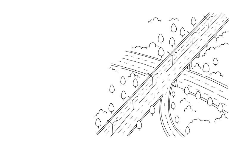 Road street in the city hand-drawn sketch Vector Image