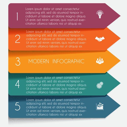 Template infographic horizontal white strips Vector Image