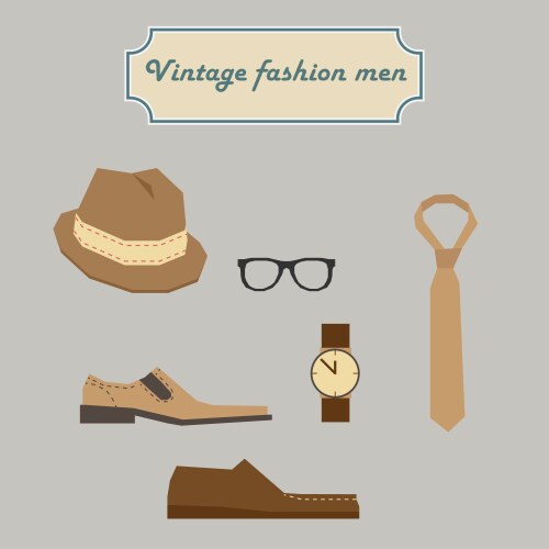 Vintage fashion men elements set Royalty Free Vector Image