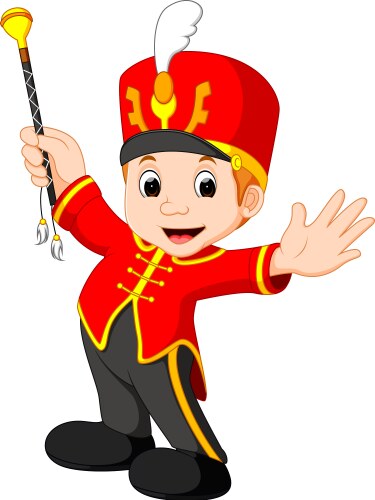 Cartoon kids marching band parade child musicians Vector Image
