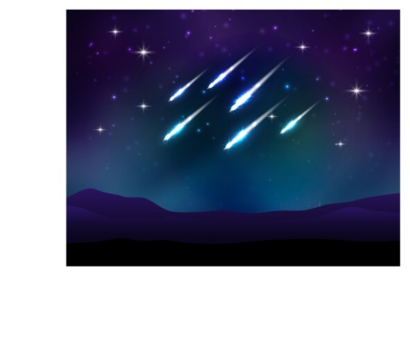 Meteor shower Royalty Free Vector Image - VectorStock