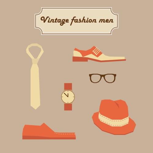 Vintage fashion men elements set Royalty Free Vector Image