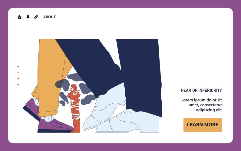 Fear of inferiority a tiny inferior person among Vector Image