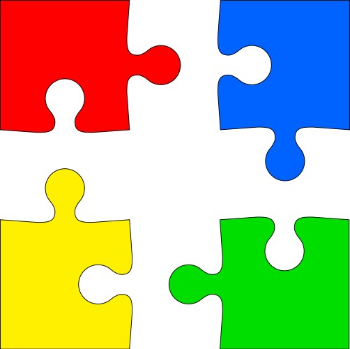 4 Piece Puzzle Vector Images (over 2,600)