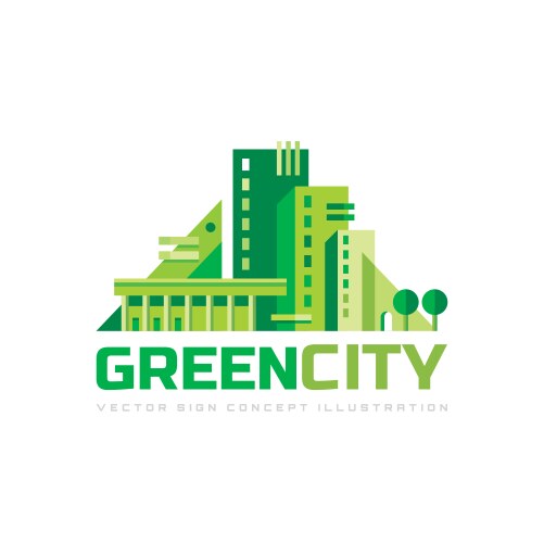 Green city eco friendly web landing page design Vector Image