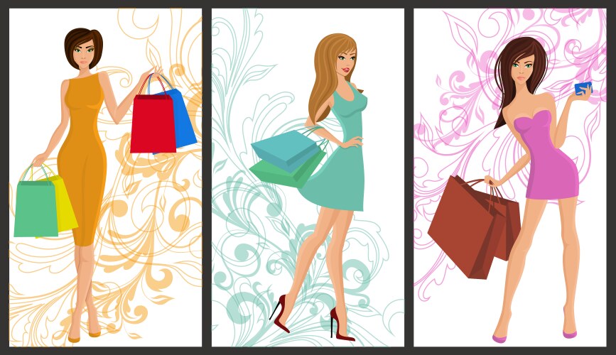 Banner template for fashion show with top models Vector Image