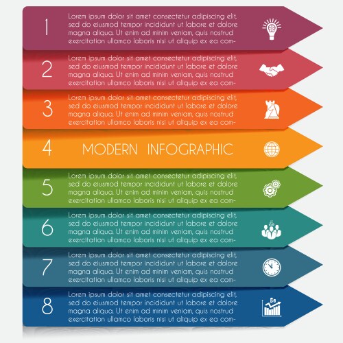 Template infographic horizontal white strips Vector Image