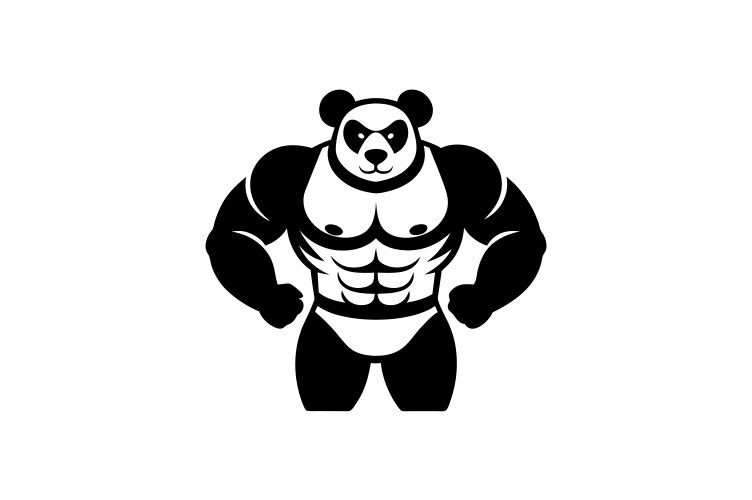 Bodybuilder panda art Royalty Free Vector Image