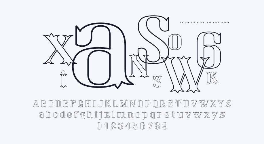 Calligraphic font number 8 Royalty Free Vector Image