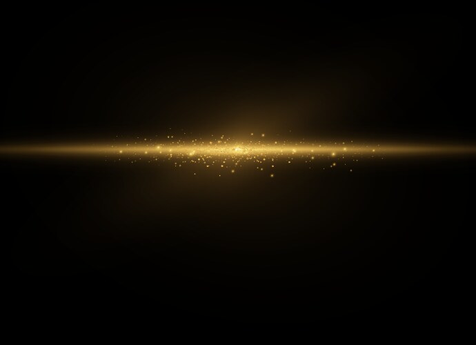 Abstract yellow light flare effect on black Vector Image