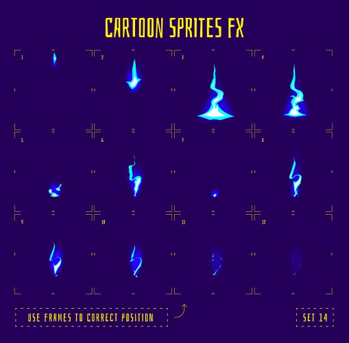 Animation frames or liquid loop sprites Royalty Free Vector