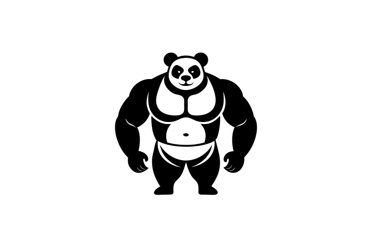 Bodybuilder panda art Royalty Free Vector Image