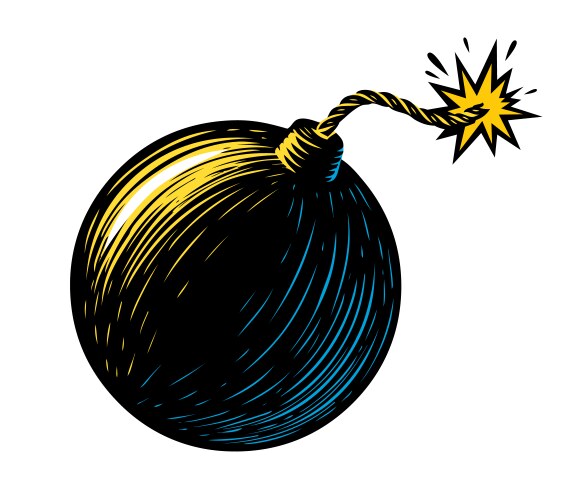 Explosive grenade cartoon Royalty Free Vector Image