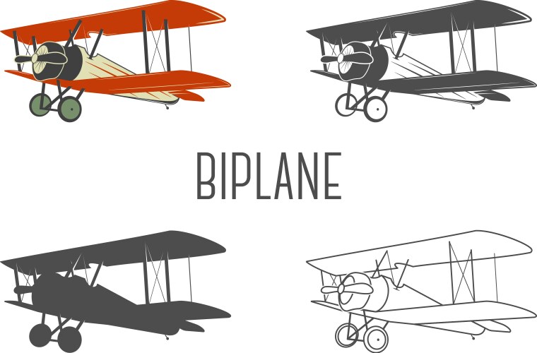 Retro biplane Royalty Free Vector Image - VectorStock