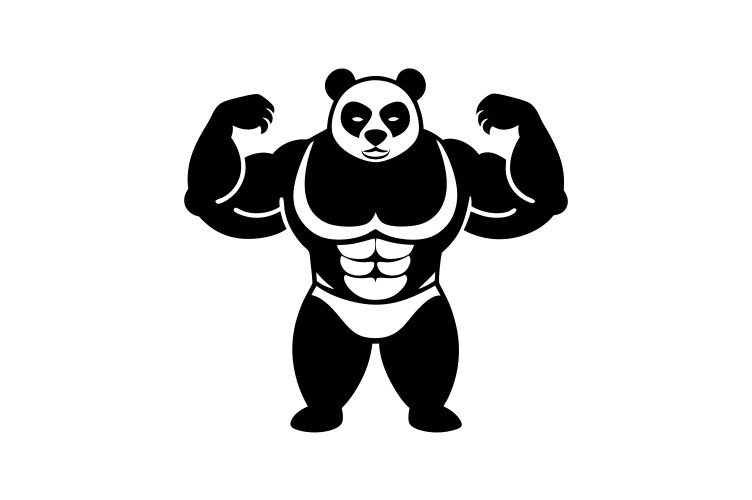 Bodybuilder panda art Royalty Free Vector Image