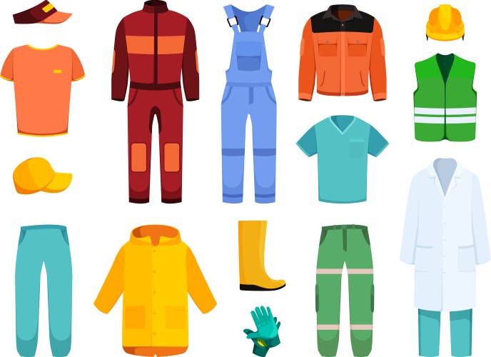 Workwear industry realistic uniform workers pants Vector Image