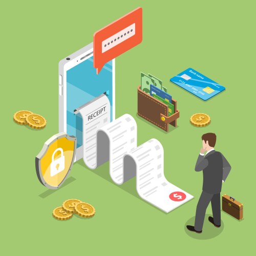 Mobile payment barcode isometric Royalty Free Vector Image