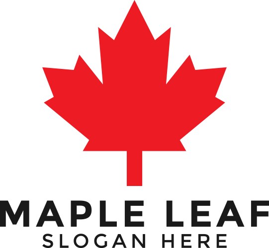 Maple leaf emblem icon Royalty Free Vector Image