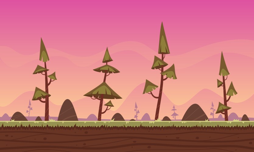 Cartoon game background Royalty Free Vector Image