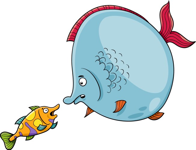 Big fish cartoon character Royalty Free Vector Image