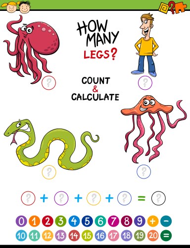 Group kids solving math problems image Royalty Free Vector