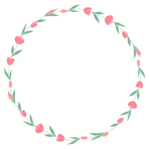 Tulip Borders in a Circle Vector Images (over 350)