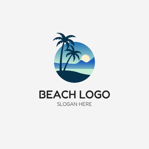 Gradient beach logo template Royalty Free Vector Image