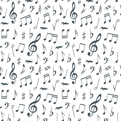 Seamless old paper texture with music notes Vector Image
