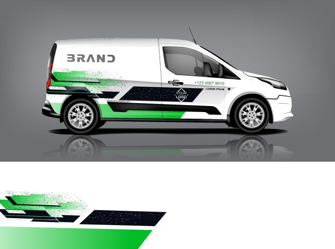 Full wrap van with vinyl sticker sample Royalty Free Vector