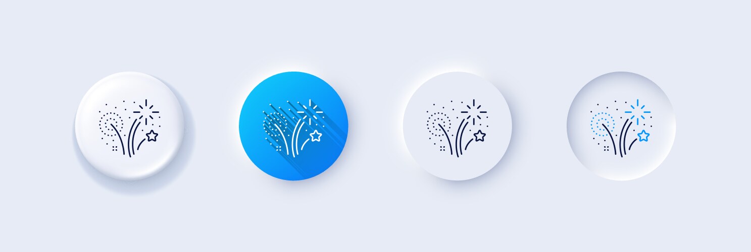 Fireworks line icon pyrotechnic salute sign Vector Image