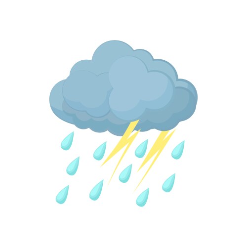 Thunderstorm cloud hand drawn Royalty Free Vector Image