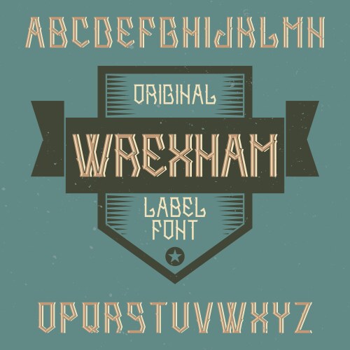 Vintage label font named heritage Royalty Free Vector Image