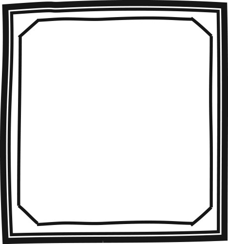 Square doodle pattern border empty picture frame Vector Image