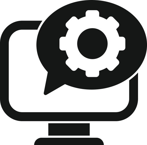 Help gear chat support icon outline online Vector Image